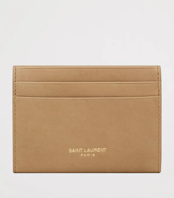 Saint Laurent Leather Letter Flap Card Holder