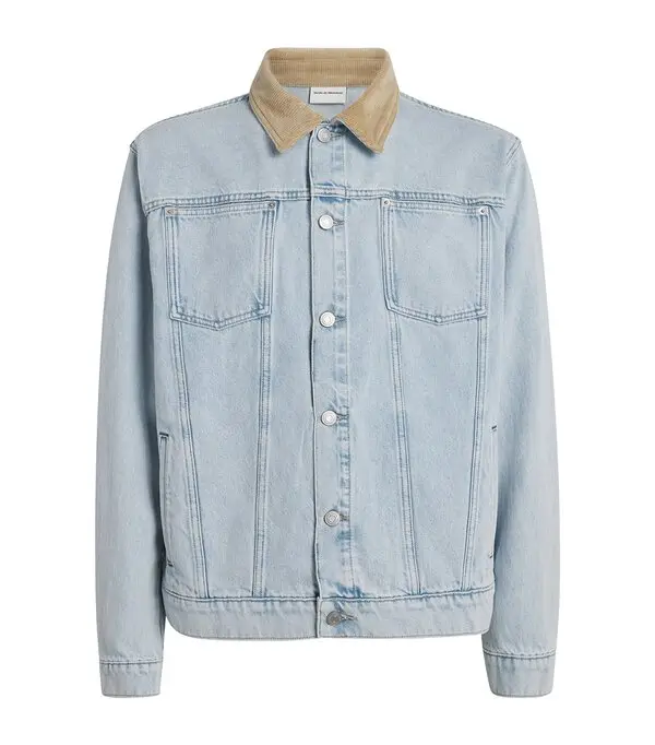 Drole De Monsieur Cord-collar Denim Trucker Jacket