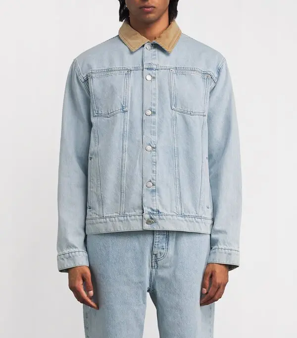 Drole De Monsieur Cord-collar Denim Trucker Jacket
