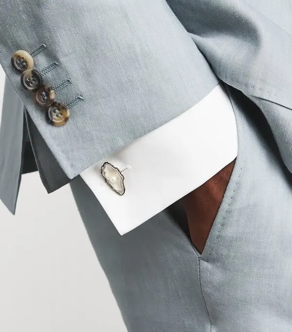 DEAKIN & FRANCIS Sterling Oyster And Pearl Cufflinks