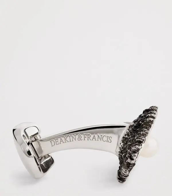 DEAKIN & FRANCIS Sterling Oyster And Pearl Cufflinks