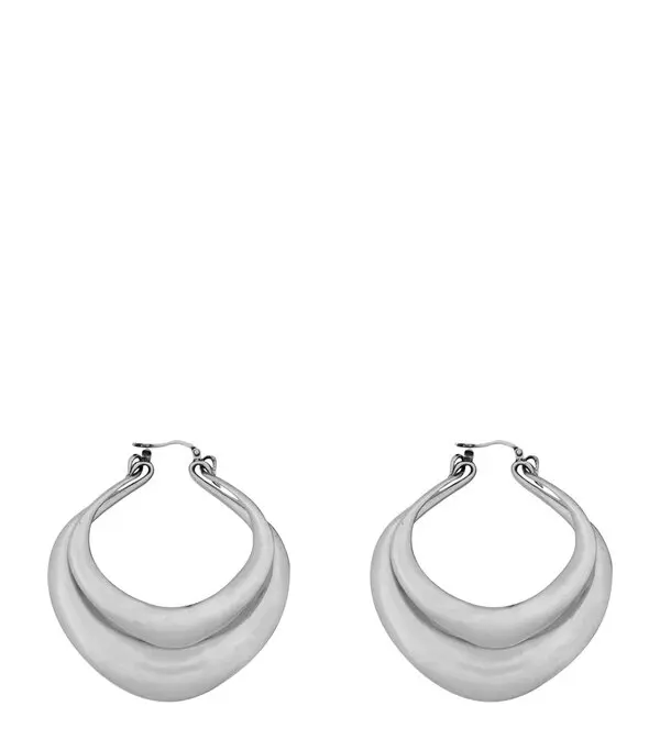 Saint Laurent Double Hoop Earrings - Metallic