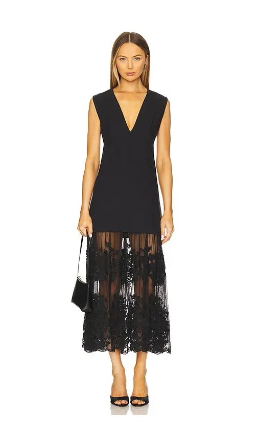Sea Arielle Lace V-neck Midi Dress