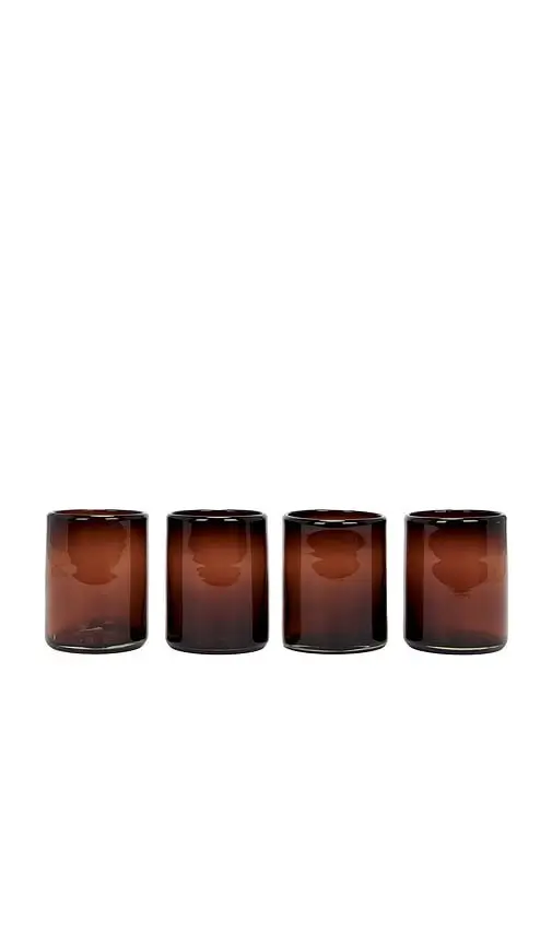 VERVE CULTURE Set Of 4 Tamarind Handblown Glasses - Brown