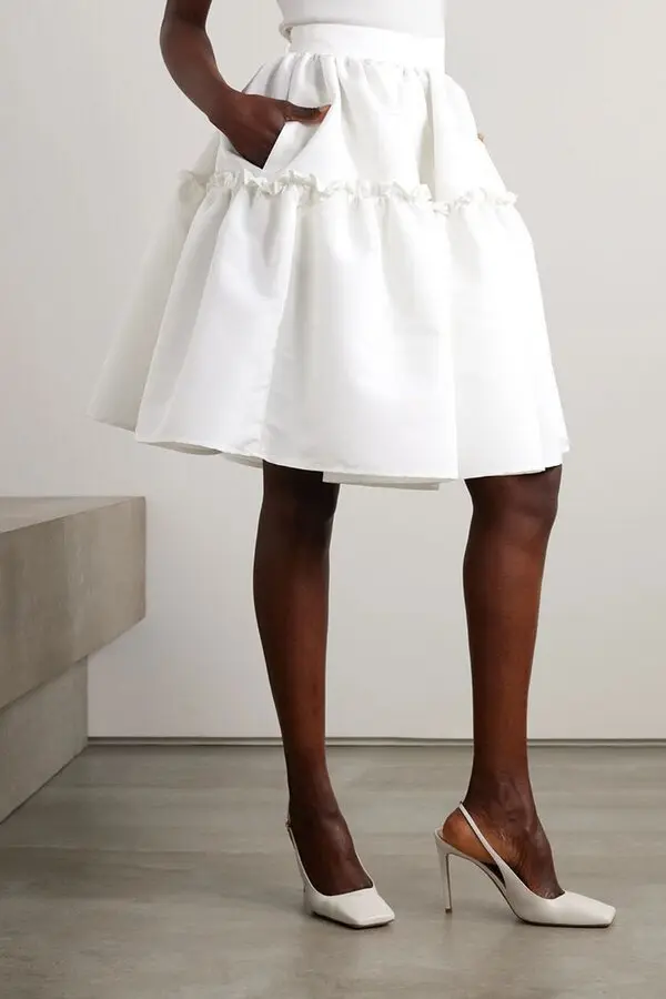 Nina Ricci Taffeta Ruffled Skirt