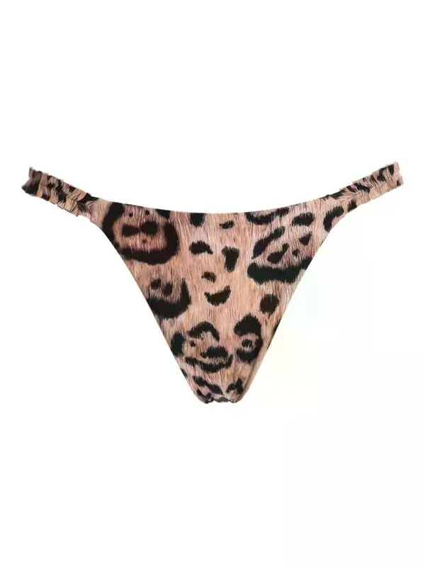 Agua Bendita Leopard-print Bikini Bottom - Neutrals