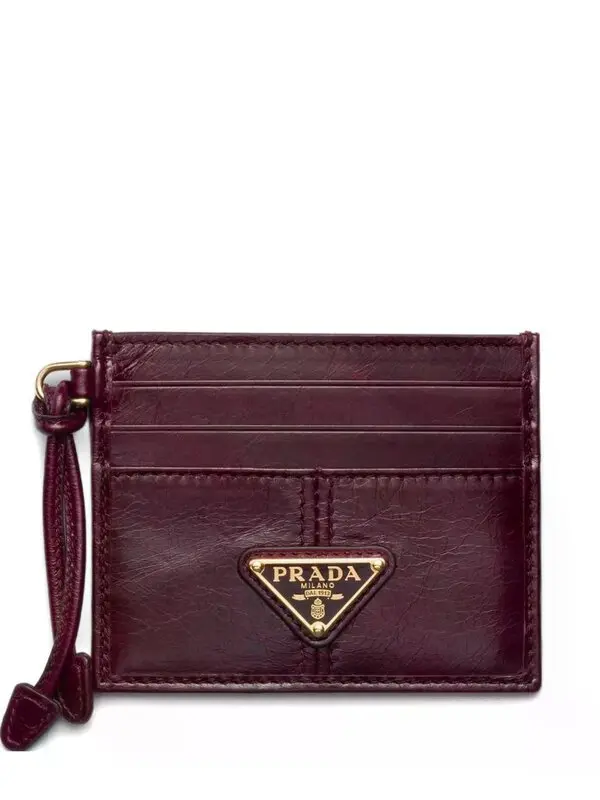 Prada Logo-plaque Card Holder - Red