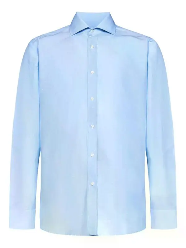 FRANZESE COLLECTION Spread-collar Long-sleeve Shirt - Blue