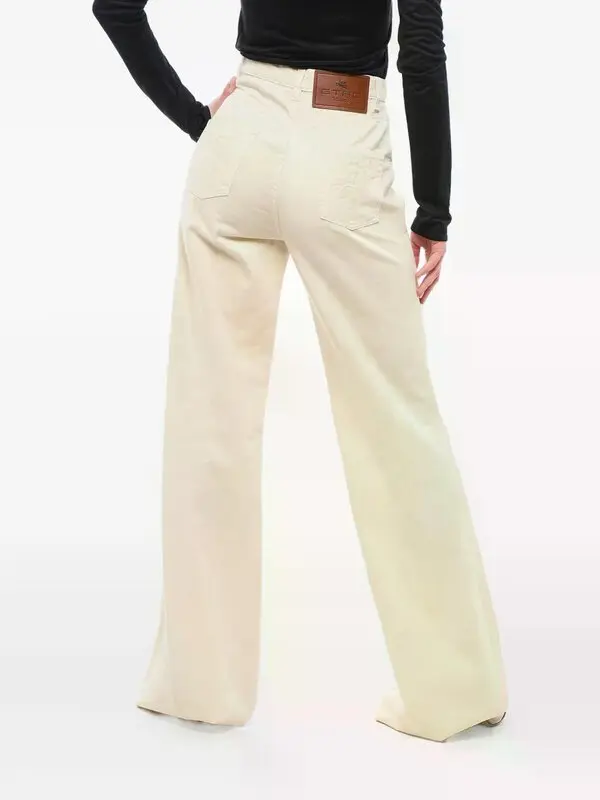 Etro Button-fastening Jeans With Embroidered Pocket