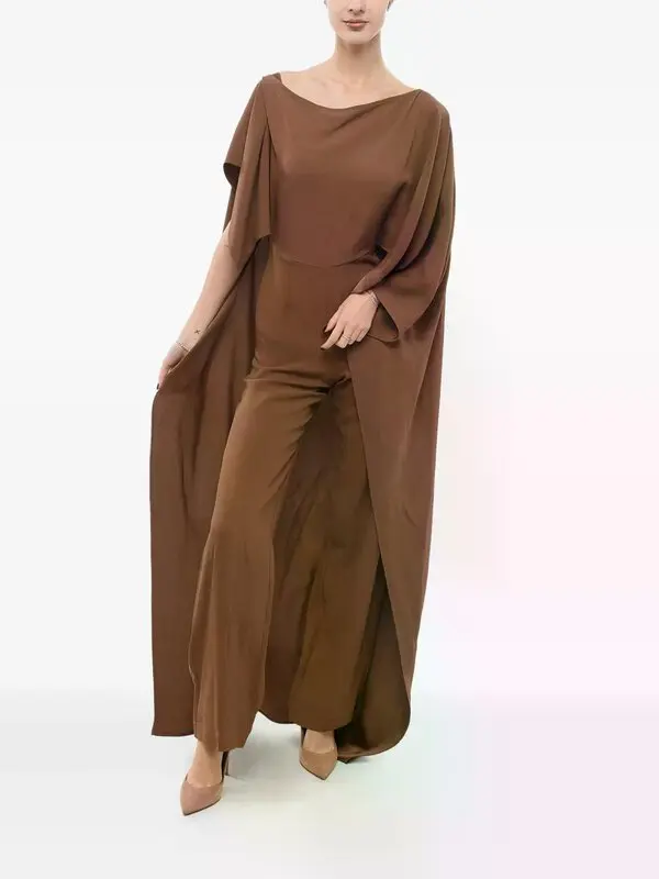 TALLER MARMO Cape Draped Jumpsuit - Brown