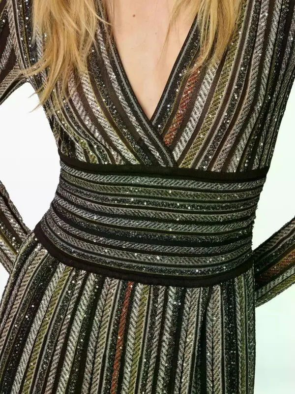 missoni black and gold dress Missoni Pleated Mini Dress - Black