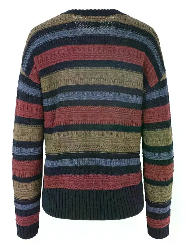 Autumn Cashmere Striped Crew-neck Sweater