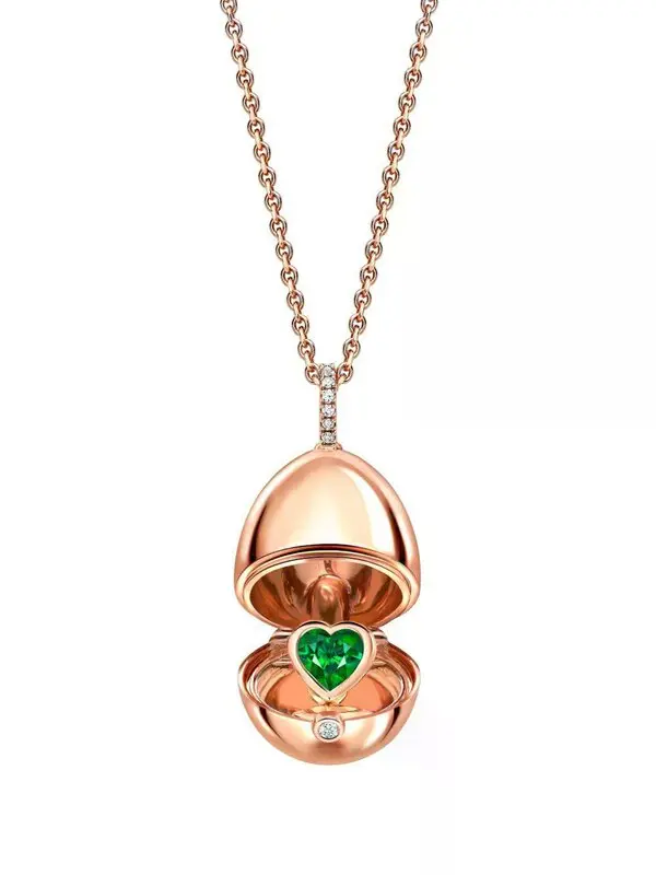 Faberge 18kt Gold Essence Heart Surprise Locket Multi-stone Pendant - Pink