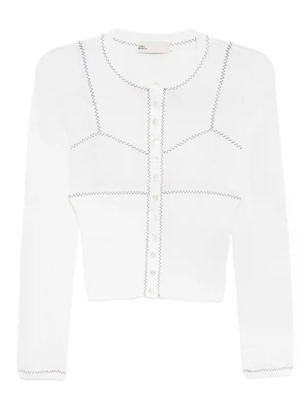 Tory Burch Mesh Cardigan - White