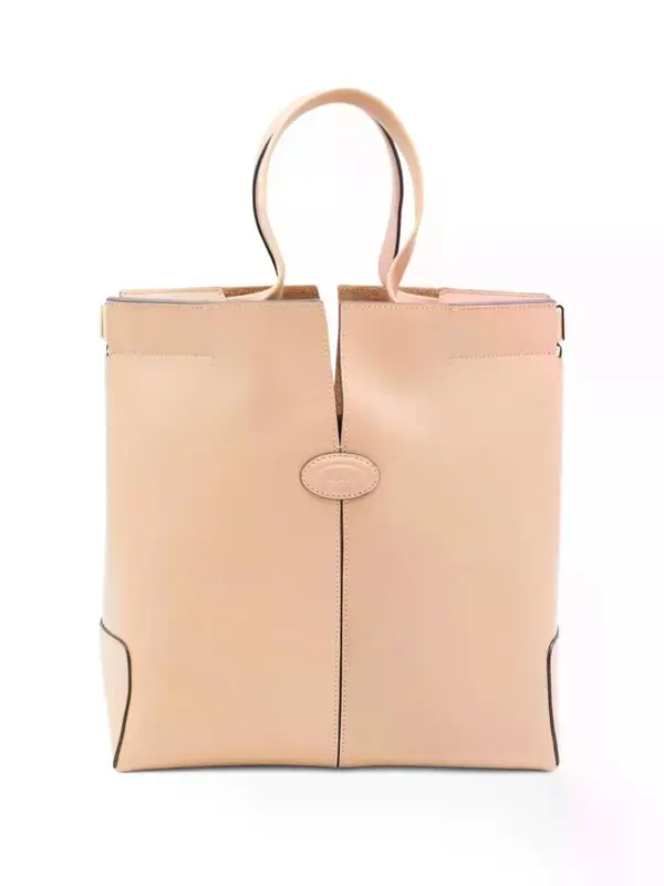 TOD'S Small Leather Top-handle Tote - Neutrals