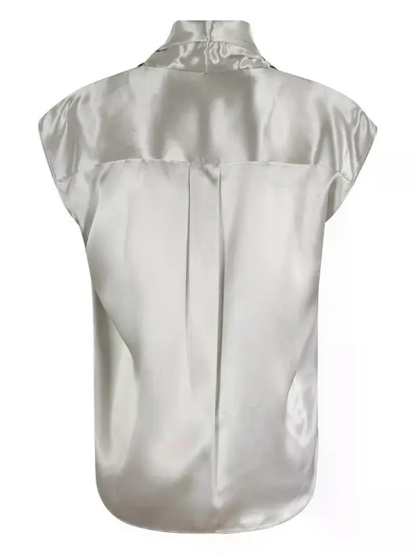 Alberta Ferretti Draped Satin Top - Grey