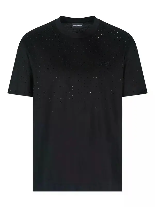 Emporio Armani Crystal-embellished T-shirt - Black