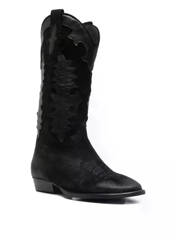 GISEL MOIRE 20mm Leather Cowboy Boots