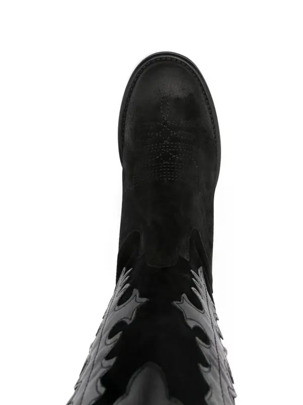 GISEL MOIRE 20mm Leather Cowboy Boots