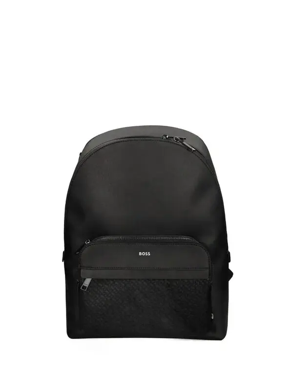 Emporio Armani Patterned-panel Backpack - Black