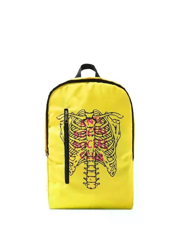 ANTI SOCIAL SOCIAL CLUB Broken Skeleton-print Backpack - Yellow