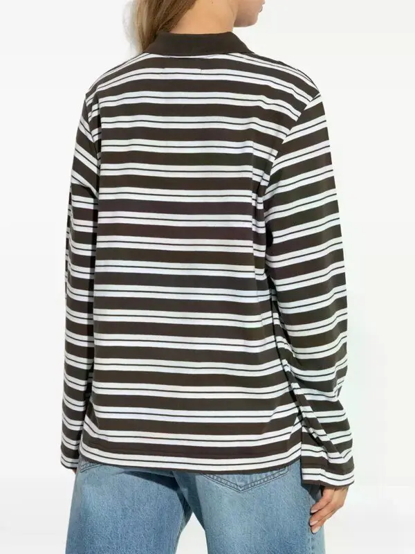 SAMSOE SAMSOE Sandover Striped Long-sleeve Polo Shirt