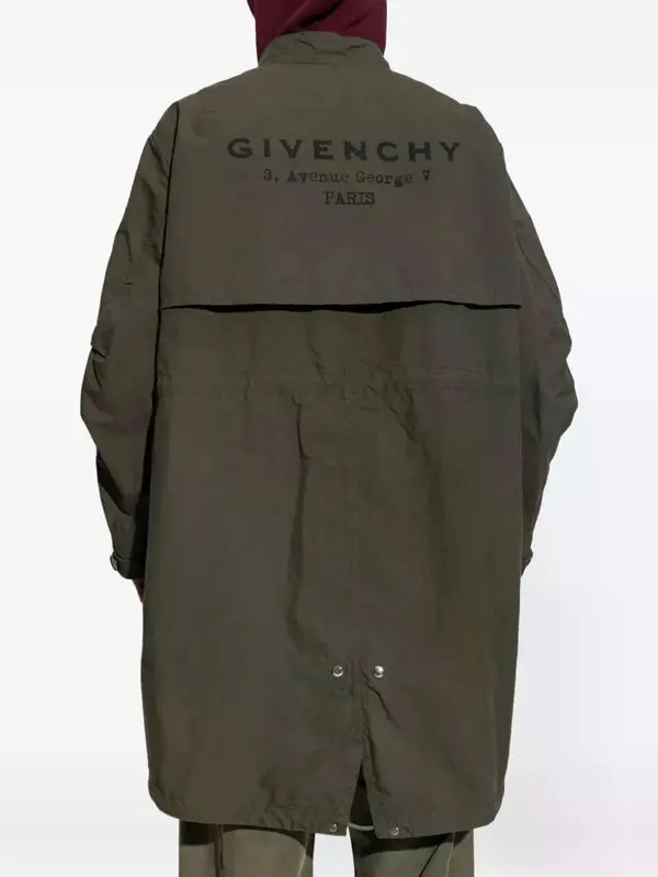 Givenchy Logo-print Parka Coat - Green