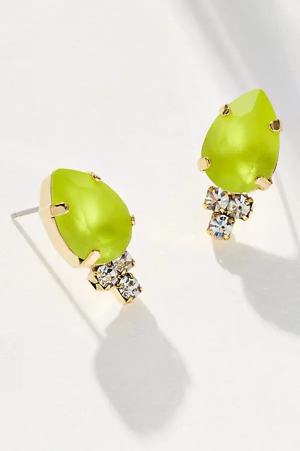 TOVA Vienna Swarovski Crystal Earrings - Lime