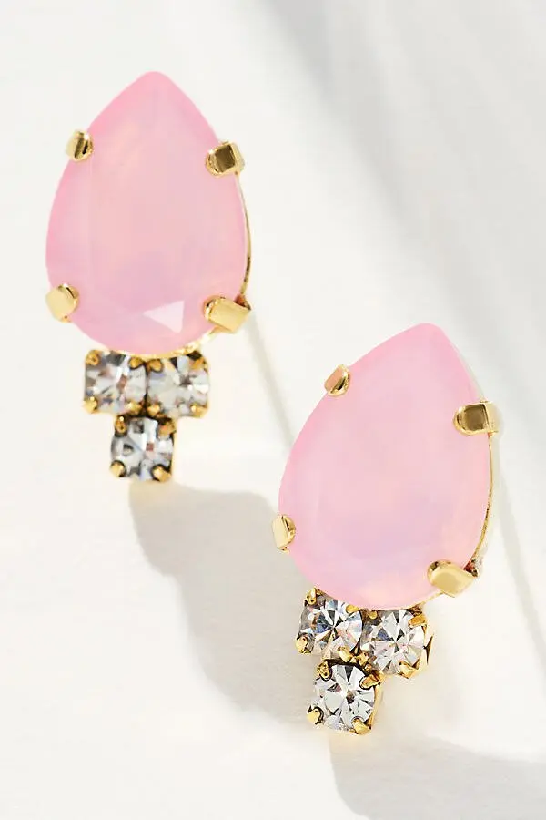 TOVA Vienna Swarovski Crystal Earrings - Pink