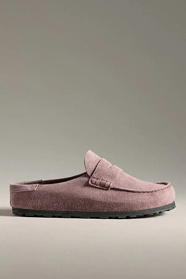 BIRKENSTOCK Naples Suede Clogs - Faded Purple
