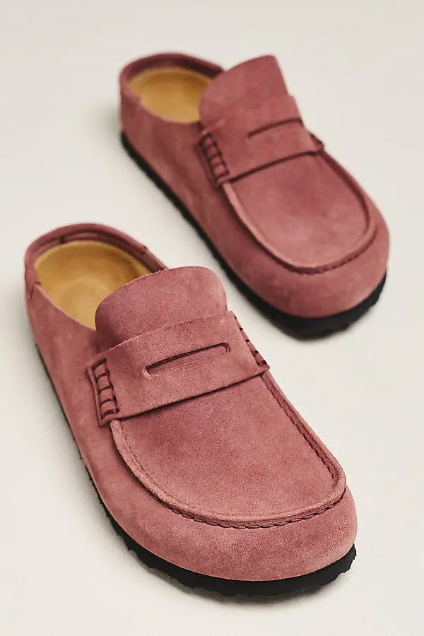 BIRKENSTOCK Naples Suede Clogs - Pepper