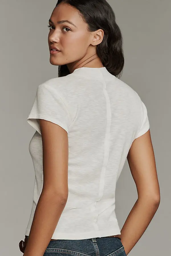 PILCRO Cyris Turtleneck Tee - Vanilla