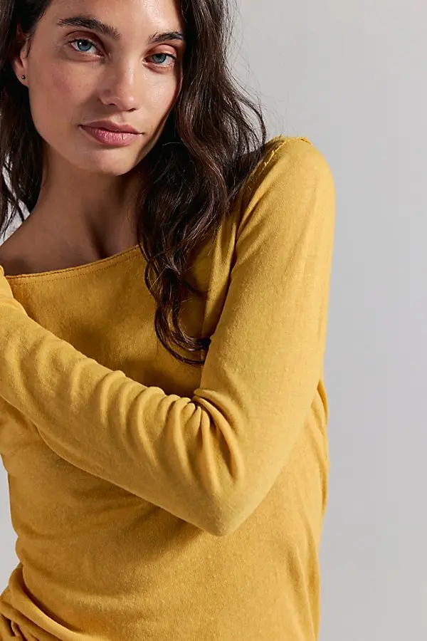 Free People We The Free Most Loved Long Sleeve - Golden Yellow