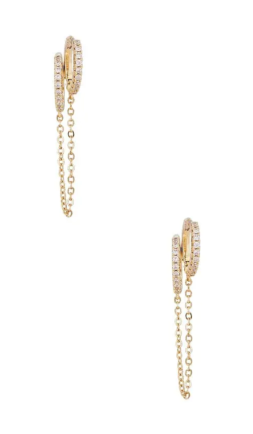 Ettika Double Piercing Crystal Cuff Earrings