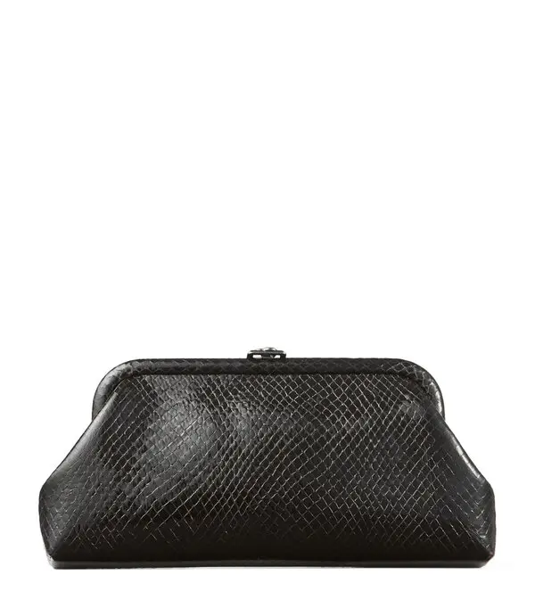 JIMMY CHOO Skylar Snake-embossed Leather Clutch Bag