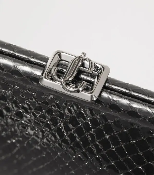 JIMMY CHOO Skylar Snake-embossed Leather Clutch Bag