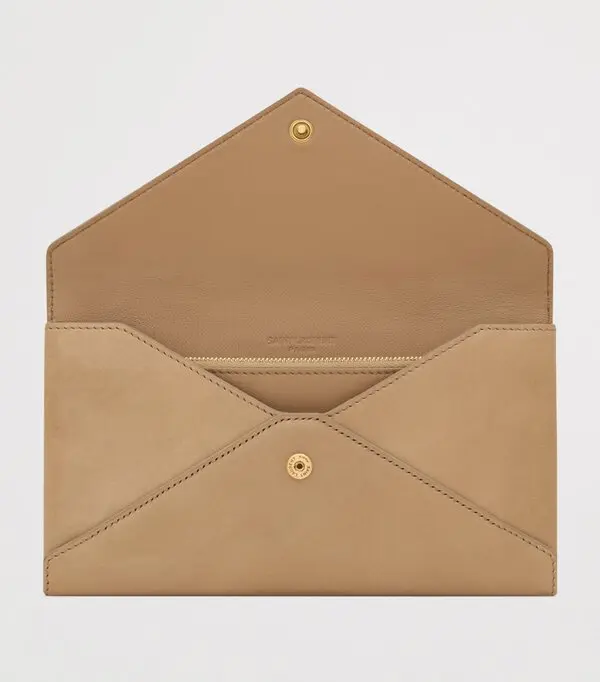 Saint Laurent Large Leather Letter Flap Wallet