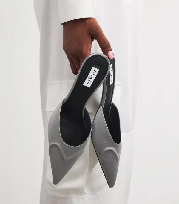 Alaïa Satin Heeled Mules
