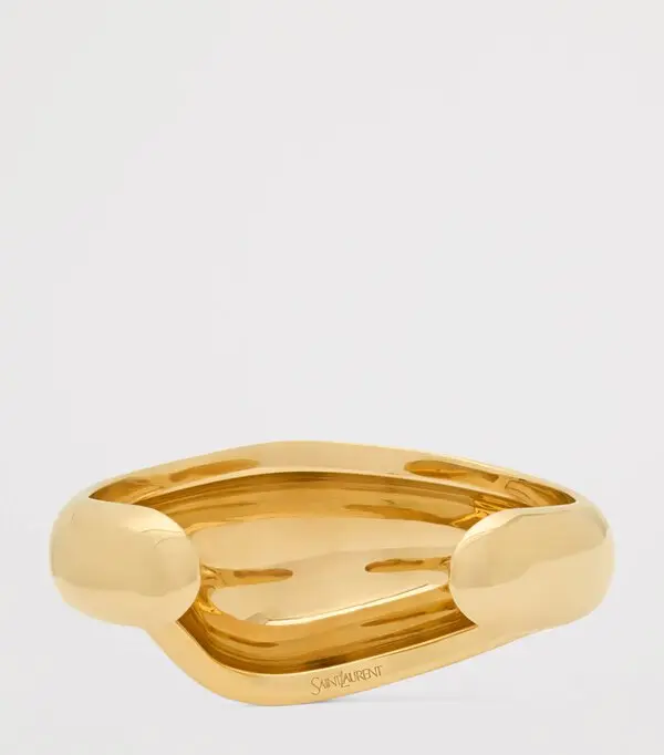 Saint Laurent Brass Teardrop Dome Cuff