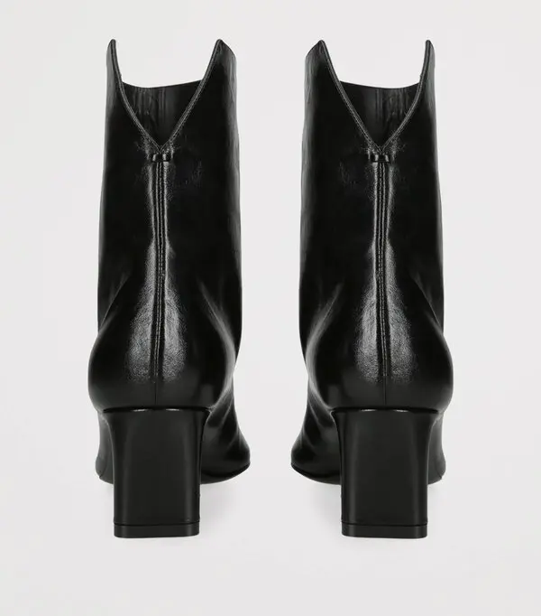 Khaite Leather Ona Ankle Boots 55