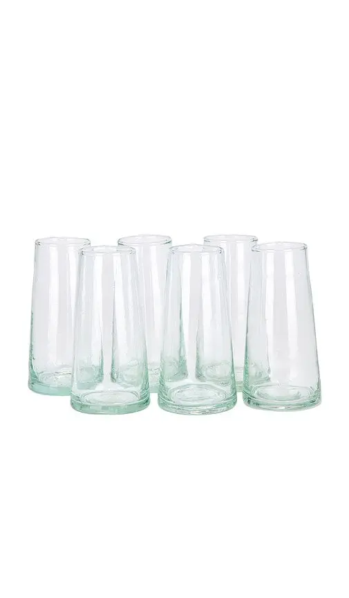 VERVE CULTURE Set Of 6 Champagne Glass In White - Clear