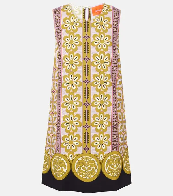 La DoubleJ Printed Stretch Tunic Satin Minidress