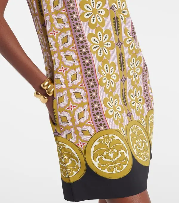 La DoubleJ Printed Stretch Tunic Satin Minidress