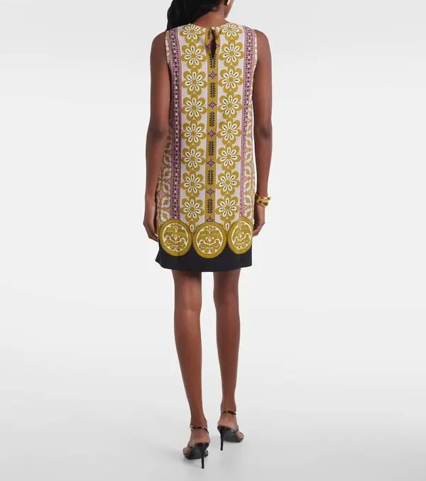 La DoubleJ Printed Stretch Tunic Satin Minidress
