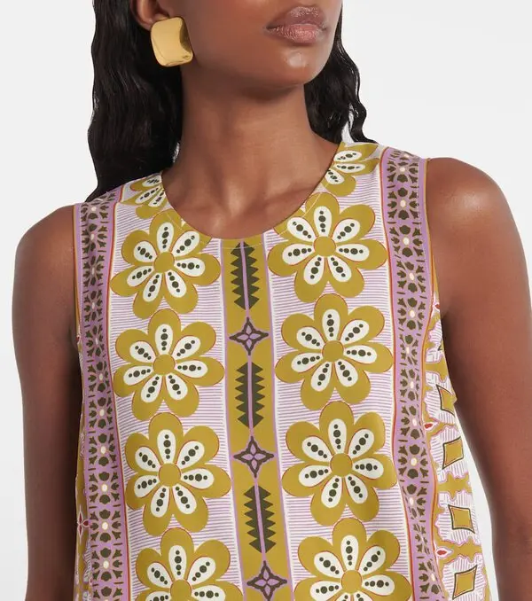 La DoubleJ Printed Stretch Tunic Satin Minidress
