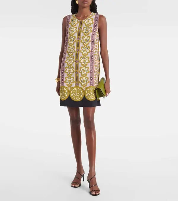 La DoubleJ Printed Stretch Tunic Satin Minidress