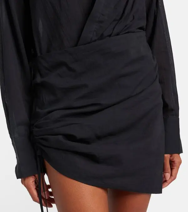 SIR. Azura Ruched Cotton Wrap Dress