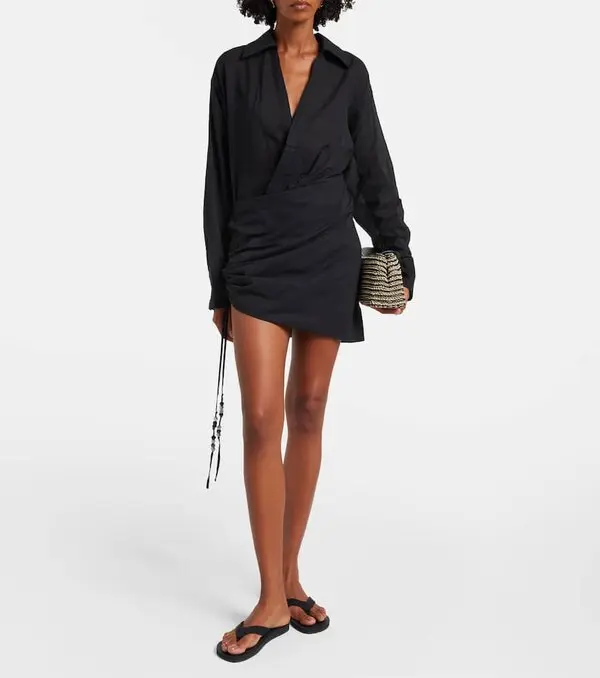 SIR. Azura Ruched Cotton Wrap Dress