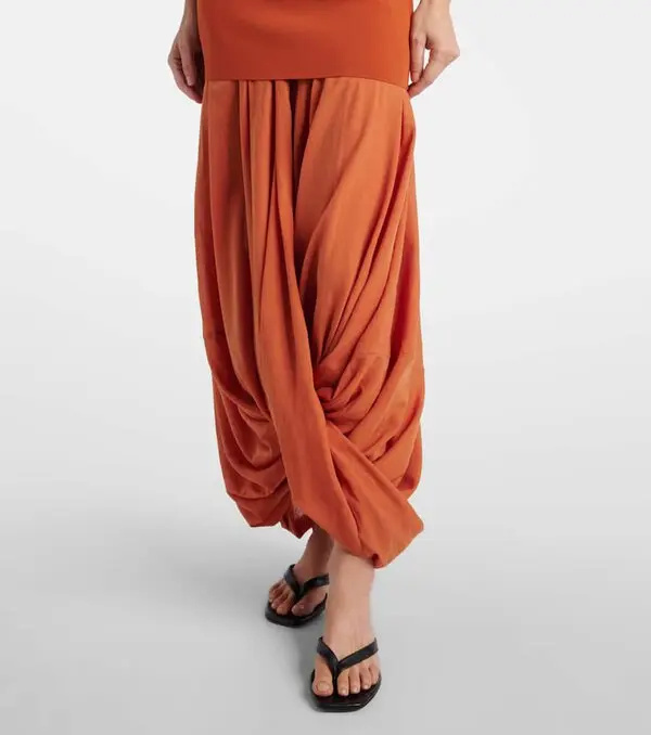 TOTEME Cocoon Jersey Midi Dress - Orange