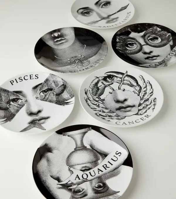 FORNASETTI Tema E Variazioni N.359 Pisces Wall Plate - Black